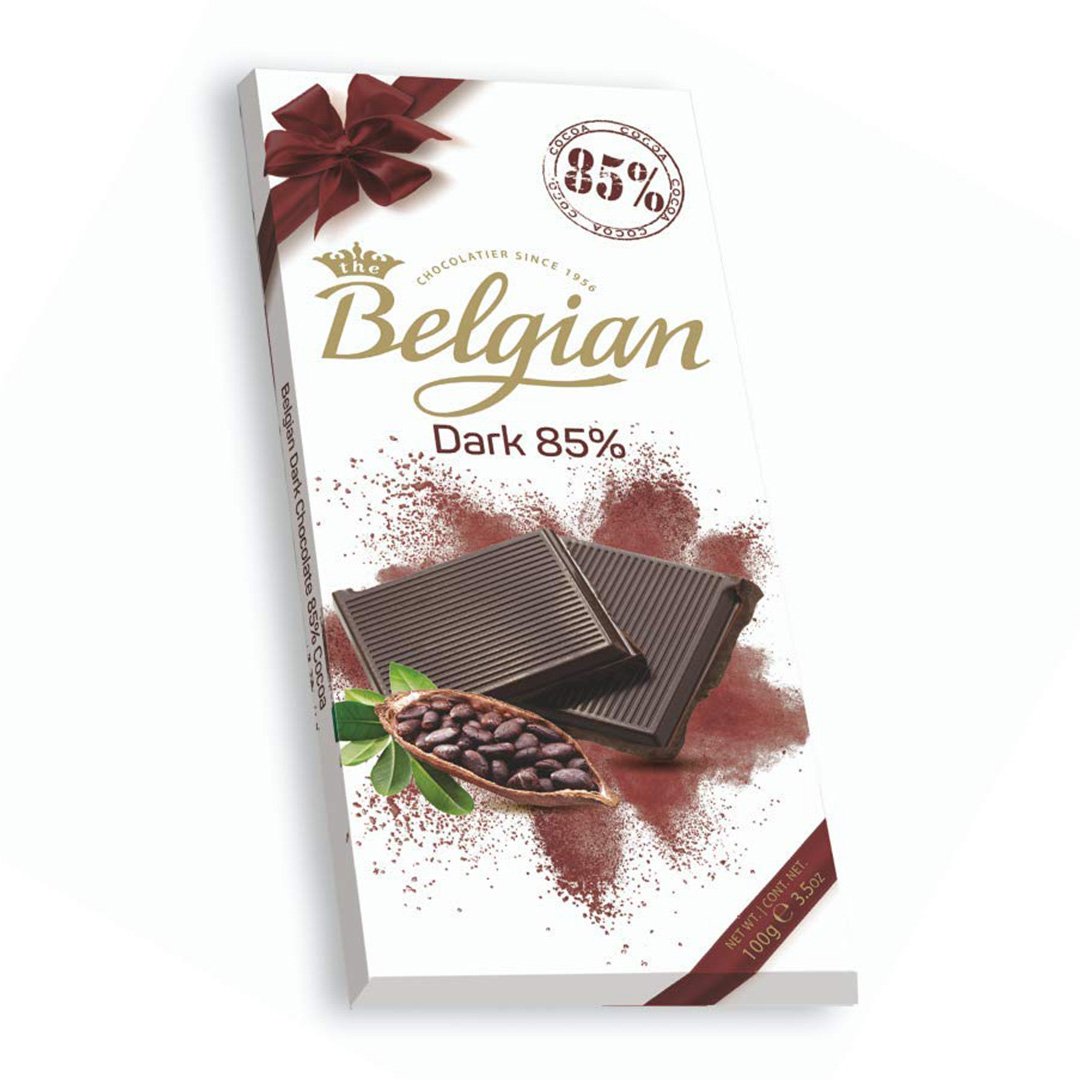 Belgian Dark 85% Chocolate Bar (100g) - Chocolate Junction BD